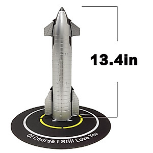 1:144 Scale SpaceX Starship Model 13.43in Height Durable Plastic Material, includes Recovery Ship Rubber Mat. Birthday Gift and Collectible for Space Enthusiasts