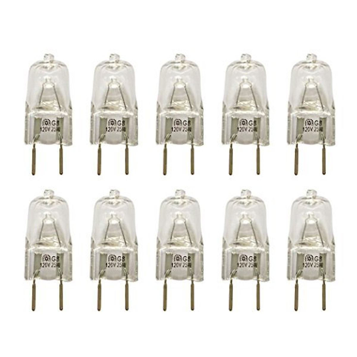 Vstar® G8 120V 25W Halogen Light Bulbs,(Shorter <37mm),Dimmable,10 PCS