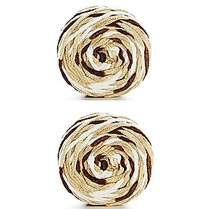 2 Pack Chenille Yarn,Multicolor Stripes Fluffy Fuzzy Bulky Thick Polyester Velvet Blanket Yarn for Crochet Knitting DIY Craft Pillow Bag Doll Making Multi 10# Total 220 Yards