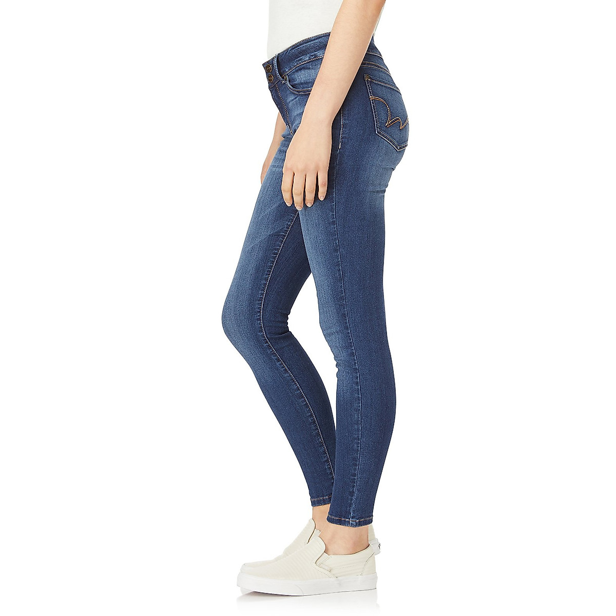 WallFlower Women's Ultra Skinny Mid-Rise Insta Soft Juniors Jeans (Standard and Plus), Amal Pure, 5 Long
