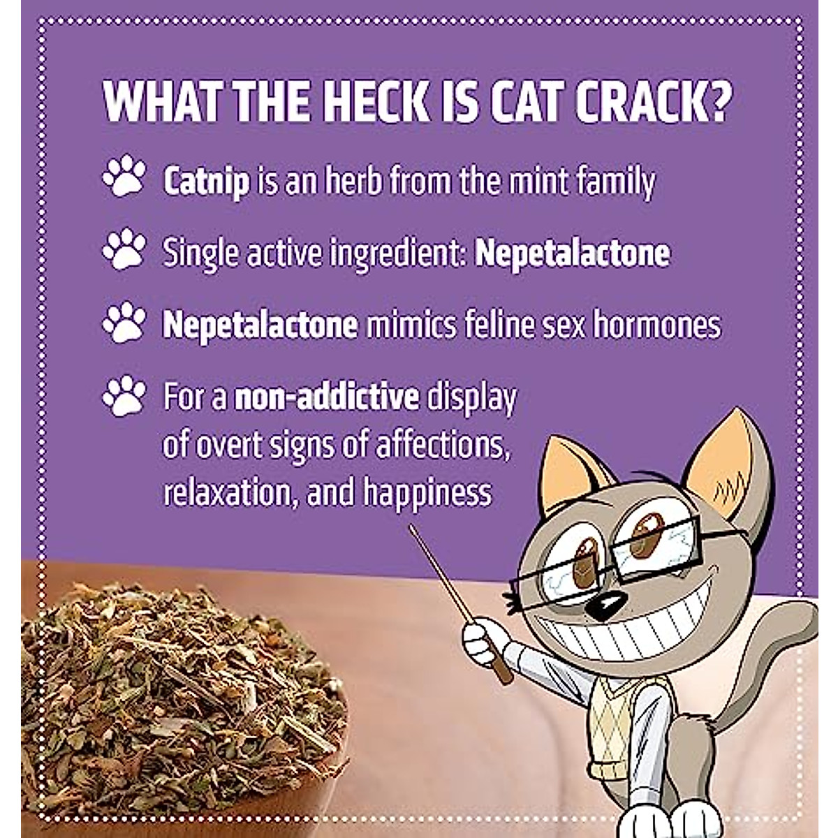 Cat Crack Organic Catnip, 100% Natural Cat Nips Organic Blend That Energizes and Excites Cats, Safe Catnip Treats Used for Cat Play, Cat Training, & New Organic Catnip Toys for Cats(1 Cup Organic)