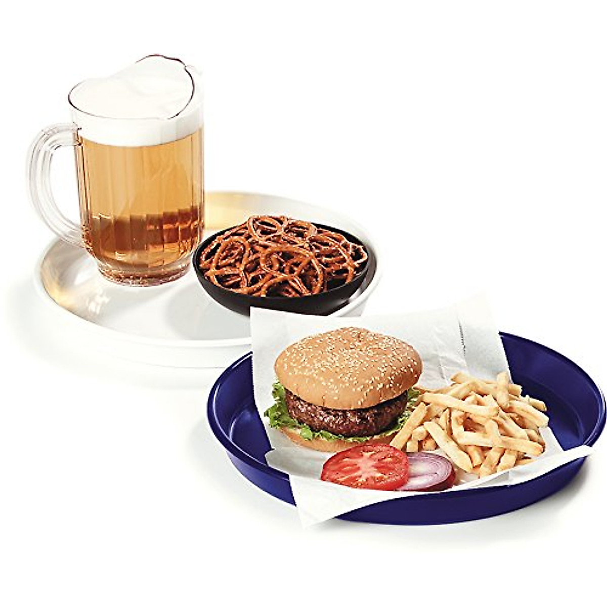 Carlisle FoodService Products Plastic Serving Tray, 13 Inches, Cobalt