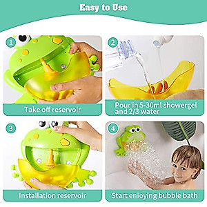 Baby Bath Bubble Toys Set,Tub Big Frog Automatic Bubble Maker Blower Toys with 12 Music Baby Fun Shower Toys, for Boys, Girls