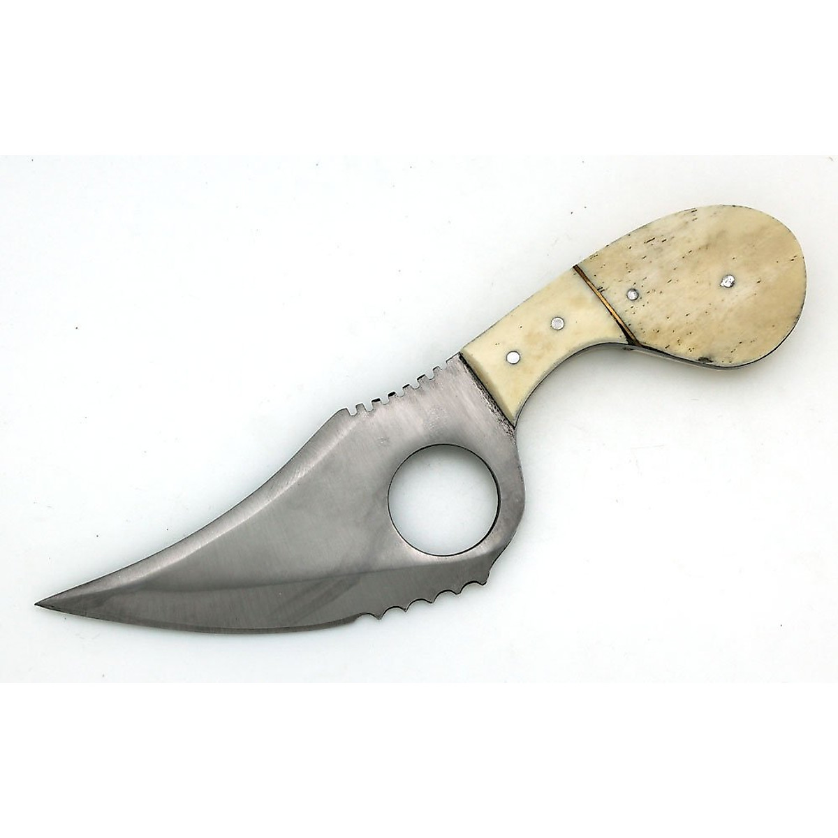 Wild Turkey Handmade Fixed Blade Bone Collector Skinning Knife w/Leather Sheath (Bone)