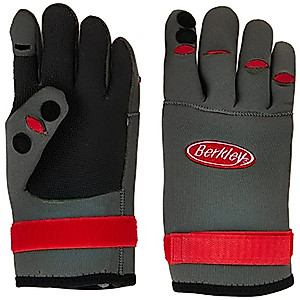 Berkley BTNFGG NEOPENE FISH GRIP GLOVES Neoprene Fishing Gloves, Grey