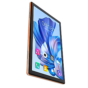 ICRPSTU Smart Tablet, Support 4GLTE 5GWiFi 10000mAh Portable Octa Core CPU 10in Tablet for Studying (Orange)