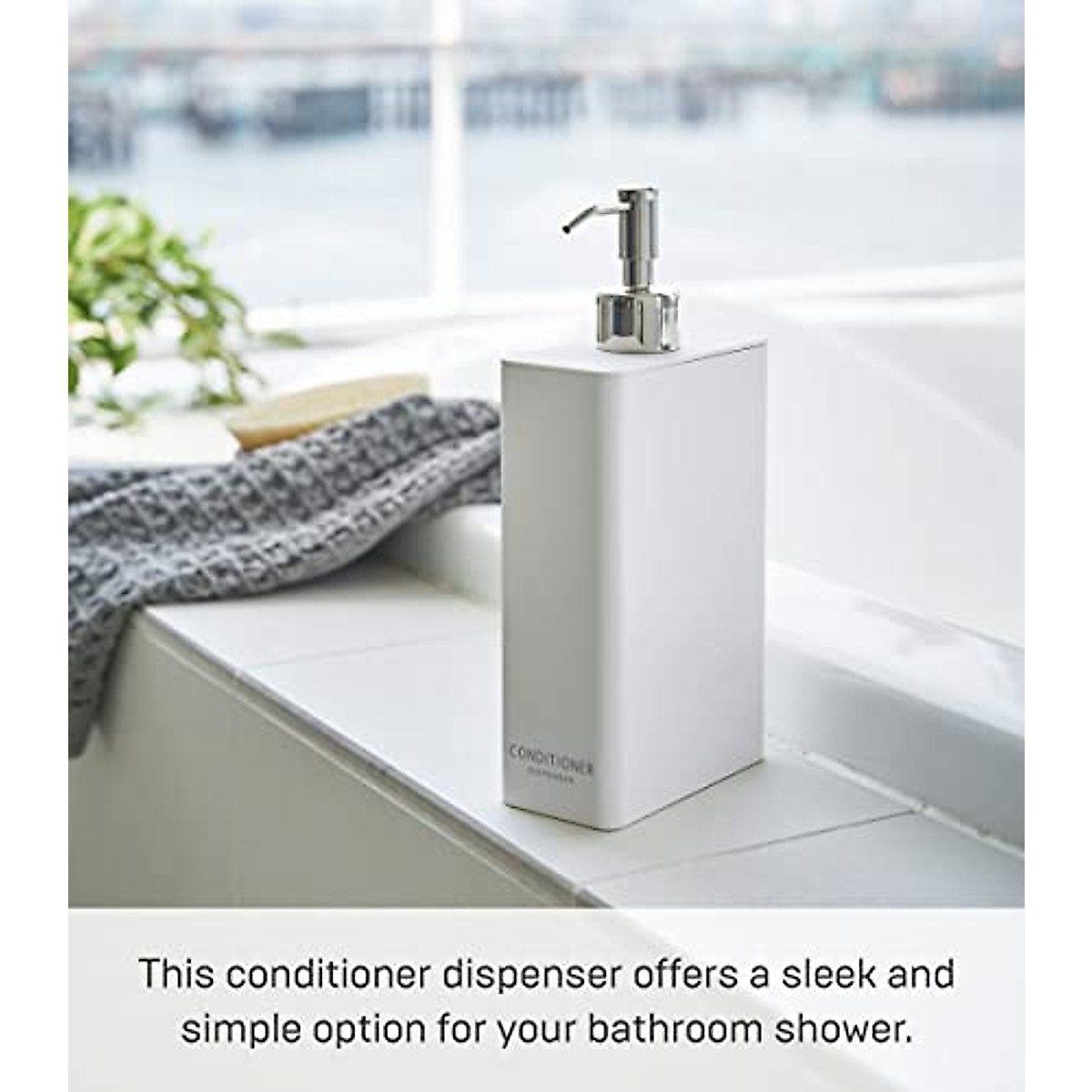 Yamazaki Tower Conditioner Dispenser White Rectangular