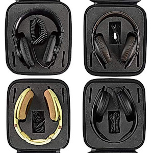 Geekria Shield Headphones Case Compatible with SHURE SRH440, SRH240A, HiFiMAN HE1000 Case, Replacement Hard Shell Travel Carrying Bag with Cable Storage (Black)