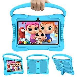 Kids Tablet, 7 Inch Tablet for Kids, Android 12.0 Parental Control Kid Content Tablet, 2GB 32GB(SD to 128GB), Eye Protection Mode, Dual Camera, WiFi, Google Store, Case with Stand, Blue