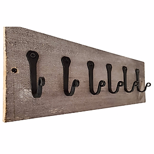 Claimed Corner - Cast Iron Wall Mounted Coat Towel Hat Scarf Bag Hook - 5 Pack (Multi Purpose (Black))