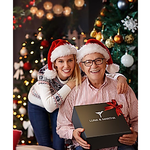 LUNA & MANTHA Wine Glasses Set of 4, 15 oz Hand Blown Crystal Red Wine Glasses, White Modern Wine Glasses with Stem, Ideal Gift for wine Set, Toasting at Weddings or Birthdays