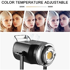 GVM 200W LED Video Light with Lantern Softbox, SD200D Photography Studio Lighting Kit with Bluetooth/DMX Control, 93000lux@0.5m 3200K-5600K Bi-Color Continuous Output Lighting for YouTube