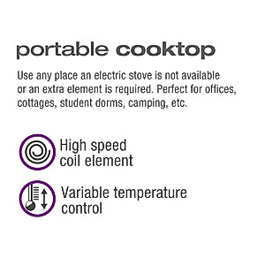 Salton Portable Double Cooktop, 3.45 lb, Black