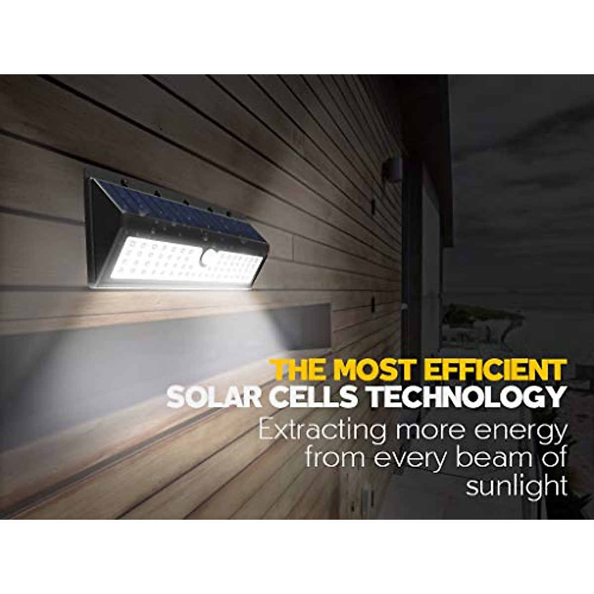 Lemontec Solar Lights, 62 LED Wall Solar Light Outdoor Security Lighting Nightlight with Motion Sensor Detector for Garden Back Door Step Stair Fence Deck Yard Driveway, 2 Pack