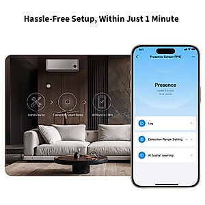 Aqara Presence Sensor FP1E Zigbee 3.0, Requires Aqara HUB, mmWave Radar Wired Motion Sensor, AI Spatial Learning, Supports HomeKit, Alexa, Google Home, SmartThings, Matter Over Bridge