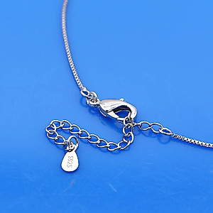 Dankadi Italian Design Simple Cute 925 Sterling Silver Necklace For Women 12MM Ball Bell Pendant Choker Adjustable Jewelry Gifts 18" Box Chain Fashion (Silver color)