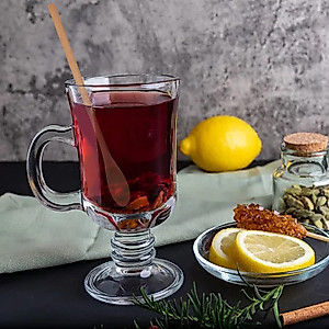 Honbay 4PCS Long Handle Wooden Coffee Spoons Wood Mixing Teaspoons Iced Tea Spoons for Espresso Milkshake Cold Drink and Spices (2 Color)