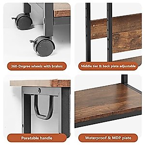 TooCust Computer Tower Stand with Wheels, Adjustable PC Tower Stand Computer Floor Stand CPU Stand, Movable PC Cart Computer Tower Floor Stand PC Stand for Under Desk (Rustic Brown)