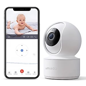 IMILAB Indoor Security WiFi Camera with Color Night Vision, 360° PTZ, Auto Deterrence, Motion Track, WiFi/LAN Network, Cloud & Local Storage, Wired
