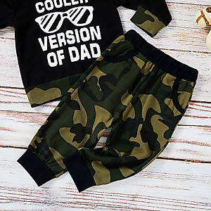 Viworld Baby Boy Pant Outfits Cooler Version of Dad Hoodie Camouflage Pants 2Pcs Casual Clothes(Black,18-24M)