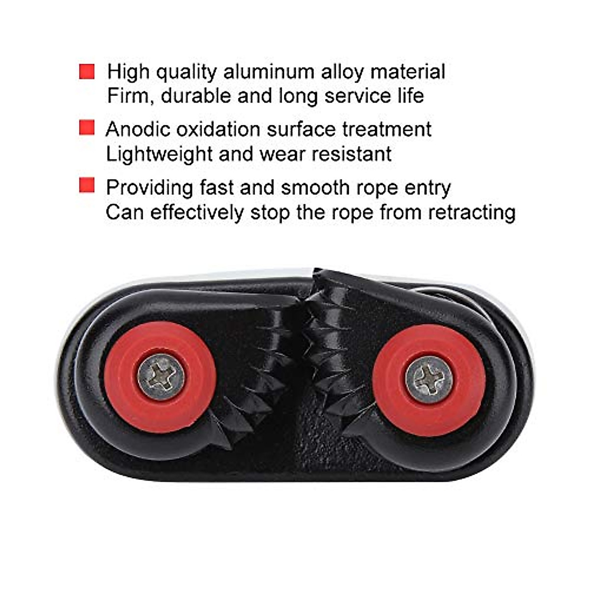 Cam Cleat, Aluminum Alloy Black Rope Buckle Holder Anchor Cam Cleat for Kayak Yacht Boat Accessory
