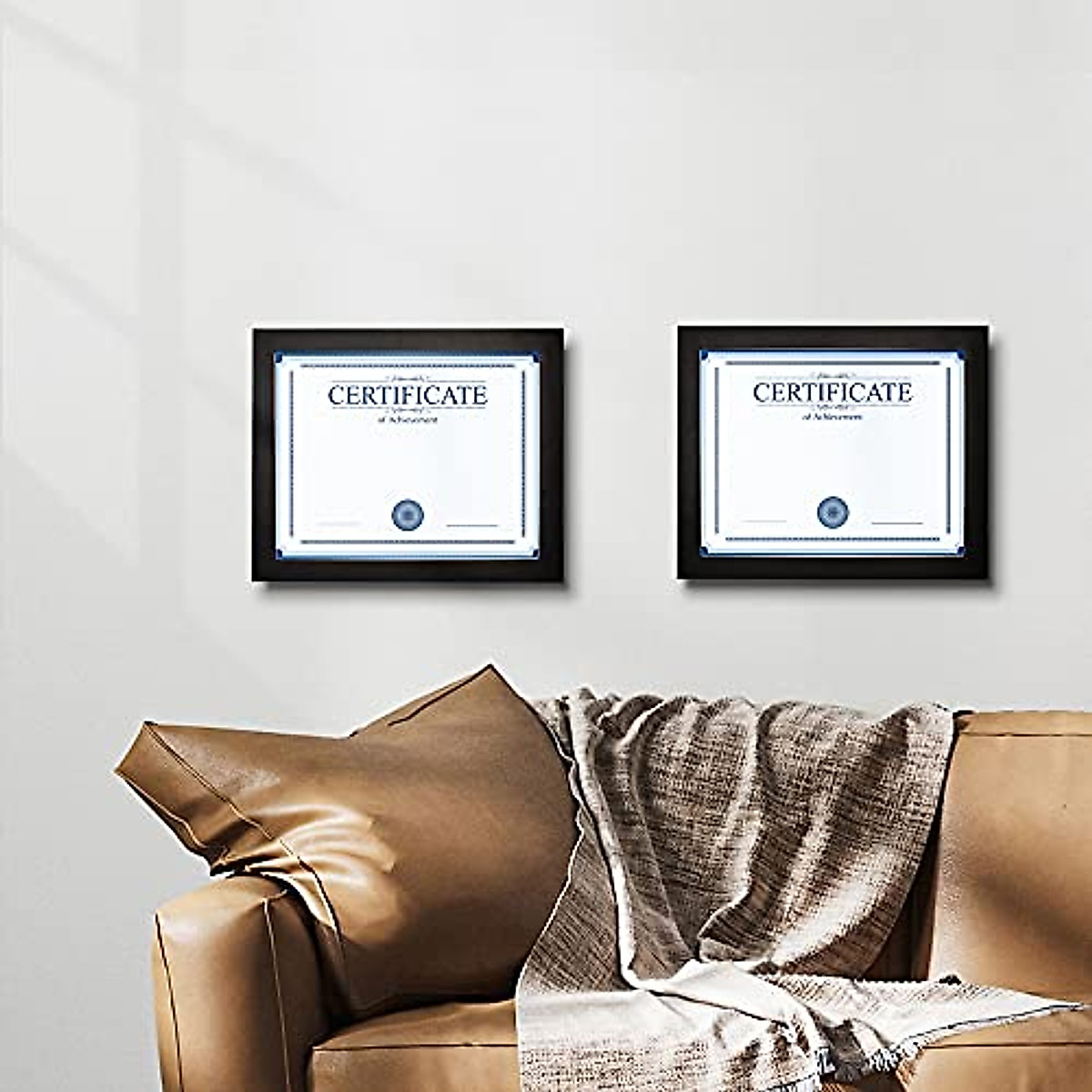 Annecy 8.5x11 Picture Frame (2 Pack, Black) -Made of Solid Wood - Wooden Frames - 8.5x11 Photo Frames with Real Glass -Wall Mount & Table Top Display