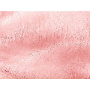 Faux Fur Luxury Shag Baby Pink 60 Inch Wide Fabric by The Yard (F.E.