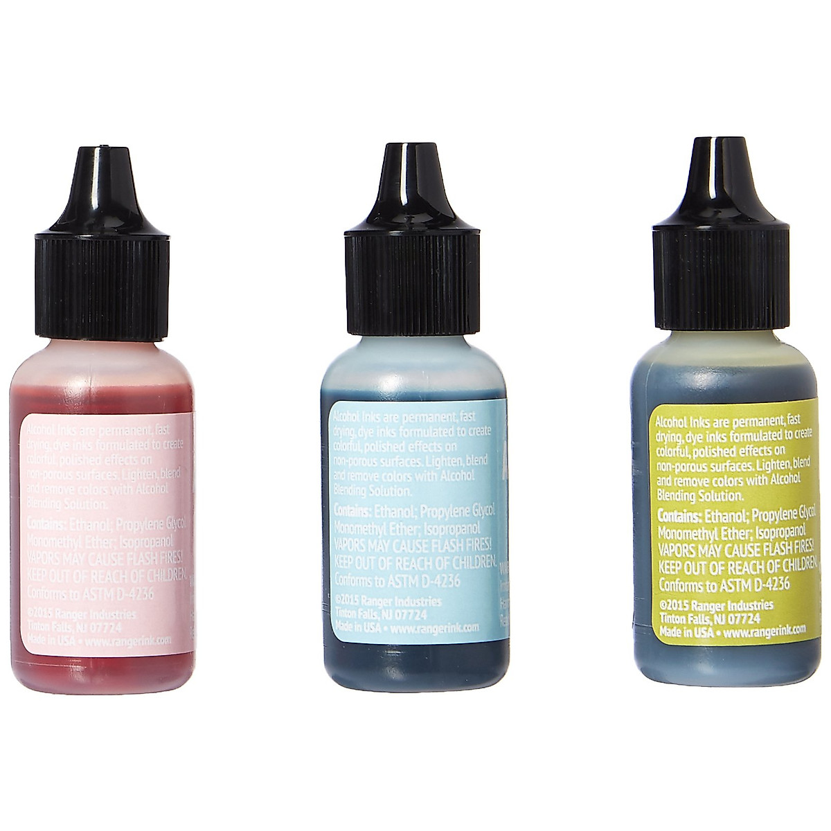 Ranger Tim Holtz Alcohol Ink .5oz 3/Pkg, Countryside-Shell Pnk/Willow/Cloudy Blue