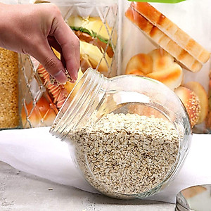 Glass Cookie Jars for Kitchen Counter (3 Pack) 75oz Food Storage Canisters with Airtight Lids + Marker & Labels, Coin & Penny Jar Candy Jars for Candy Buffet, Coffee Canister, Laundry Detergent Holder