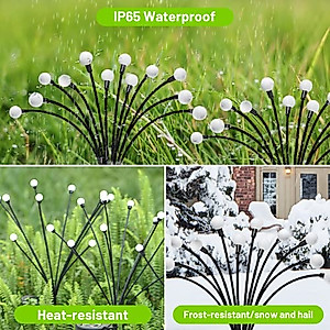 Solar Garden Lights-4 Pack 48 LED Solar Powered Firefly Lights with 2 Lighting Mode,Solar Lights Outdoor Waterproof,Solar Swaying Light, Solar Pathway Lights for Outside Landscape Patio Yard Decor