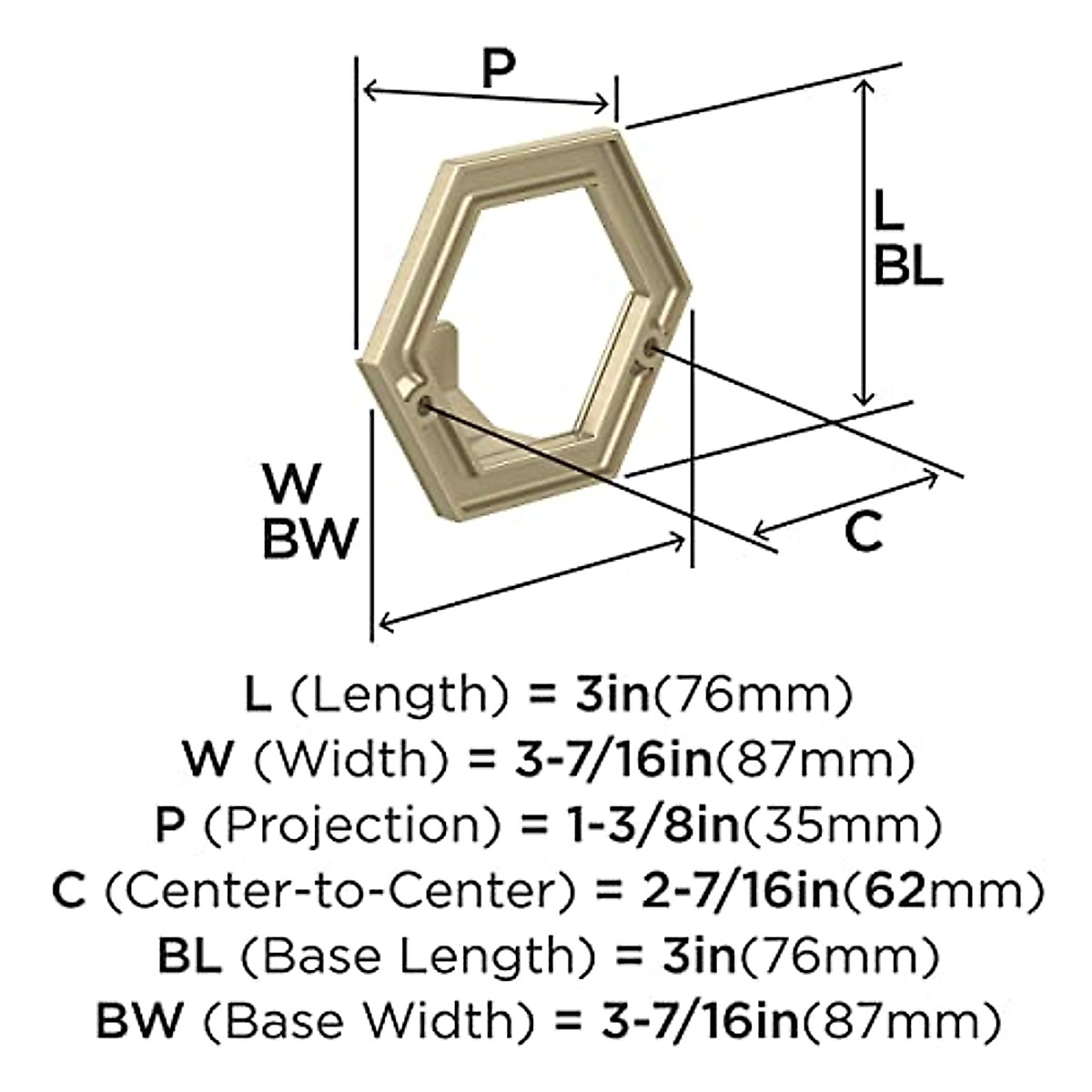 Amerock HBX37015BBZ | Prismo Single Prong Decorative Wall Hook | Golden Champagne Hook for Coats, Hats, Backpacks, Bags | Hooks for Bathroom, Bedroom, Closet, Entryway, Laundry Room, Office