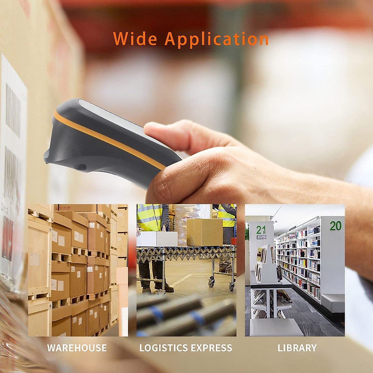 Rabitpos Pocket 1D 2D Barcode Scanner, Handheld Mini QR Code Scanner,3-in-1 Bluetooth & USB Wired & 2.4G Wireless Cordless Image Reader for Windows Tablet iPhone iPad Android POS System