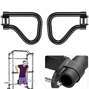 SELEWARE Solid Dip Bar Attachment for 2" x 2" with 1" Hole Power Cage Squat Rack, Set of 2 Dip Bar Grip Handles for Strength Training, Double Welding Design, 500 lbs Capacity