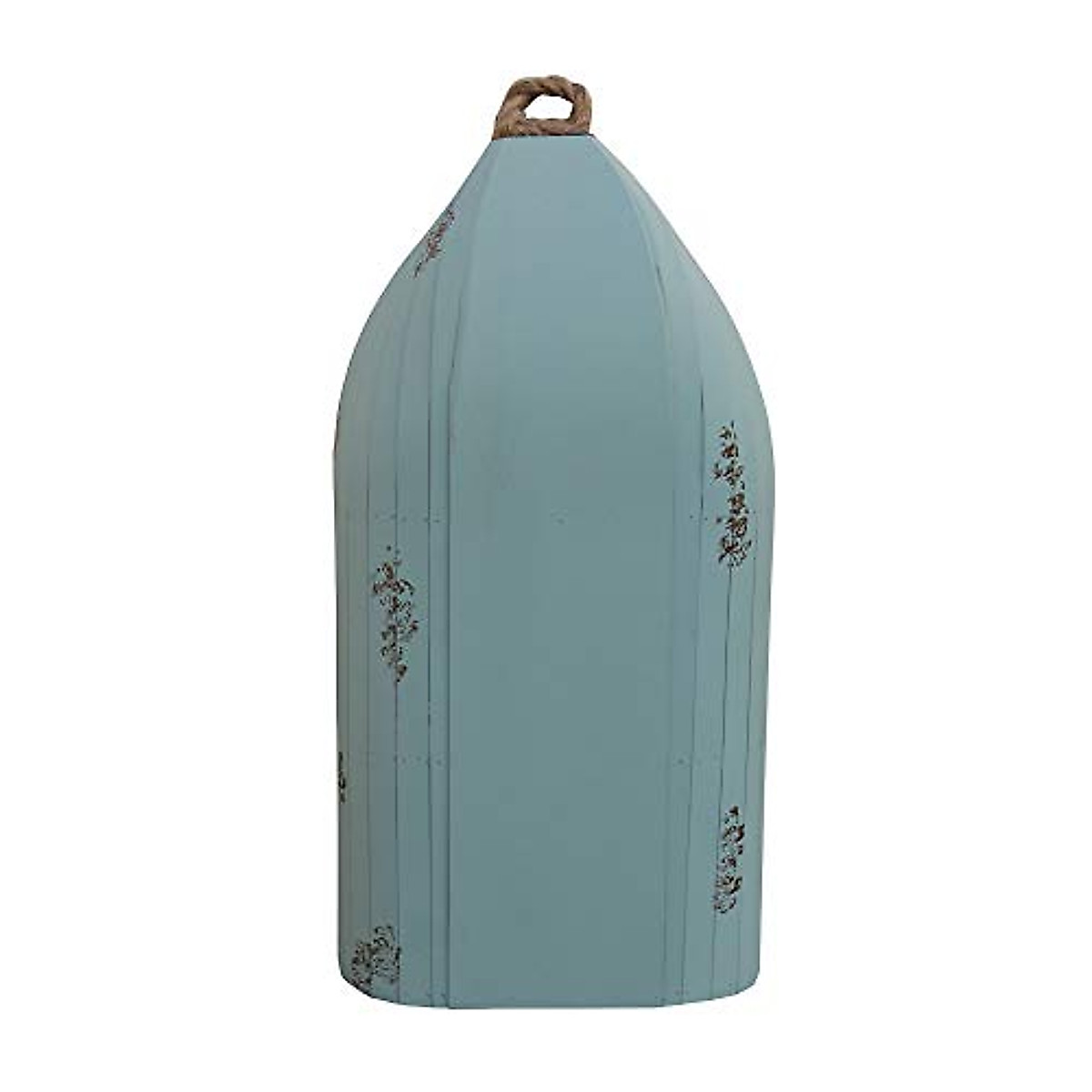 Contemporary Home Living 34.25" Teal Blue Handcrafted Canoe Shelf with Rope