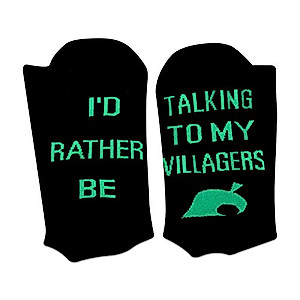 2PAIRS Inspired Gamer Socks I’d Rather Be Taking To My Villagers Series Socks (Taking To My Villagers)