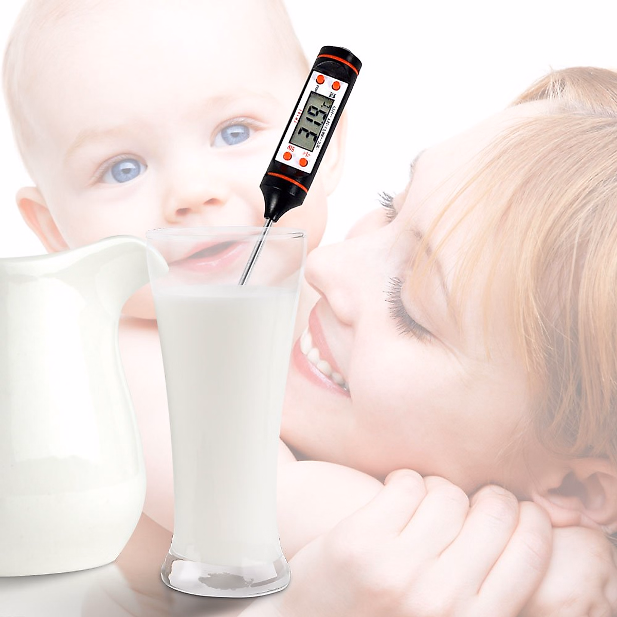 Balepha Digital Meat Thermometer Instant Read Cooking Thermometer for Grilling BBQ Bath Water With LCD Sreen Long Probe(5.9inch)