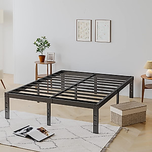 COMASACH 14 Inch King Size Bed Frame Supports up to 3500lbs, No Box Spring Needed, Platform with Heavy Sturdy Metal Steel, Easy Assembly, Under Bed Storage, Noise-Free, Non-Slip
