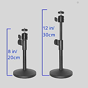 Desktop Mini Projector Stand, Angle Adjustable Mini Projector Stand 1/4in Mounting Screw, Length 8-12in，Load 4.4 lbs/1.5kg 360° Rotatable Projector CCTV DVR