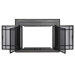 Pleasant Hearth Edinburgh Glass Firescreen Gunmetal - Small