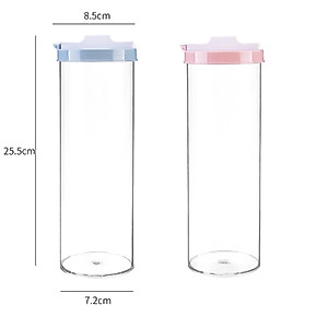 RAZOE Kitchen Storage Box Creative Storage jar Sealed Storage Noodles Kitchen Hanging Noodle Storage Box Round Pasta Storage Bucket Pink