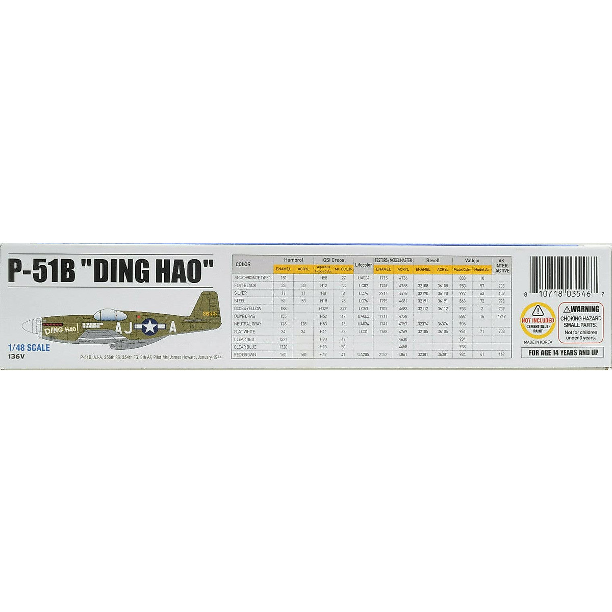 Premium Hobbies P-51B Ding Hao 1:48 Plastic Model Airplane Kit 136V