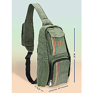 Ocean Pacific Crossbody Sling Bag for Travel, Sports, Beach, Hiking, Work, Casual Daypack for Men Women (Olive)