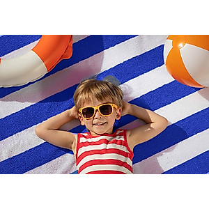 DAN RIVER 100% Cotton Beach Towels Set Pack of 4, Quick Dry Ultra Soft & Highly Absorbent 30”x60” Oversized Cabana Striped Pool Towels for Bathroom, Home, Hotel and Shore| 500 GSM| Blue Striped