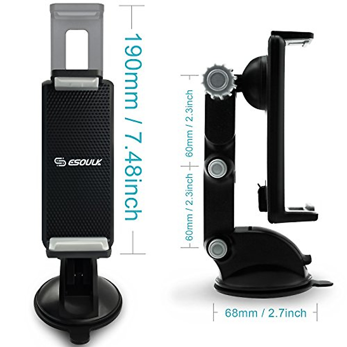 Esoulk Car Tablet Mount Holder, Windshield / Dashboard Universal Car Tablet Mobile Phone / Device cradle for iOS / Android Tablet, iPad, Smartphone and more