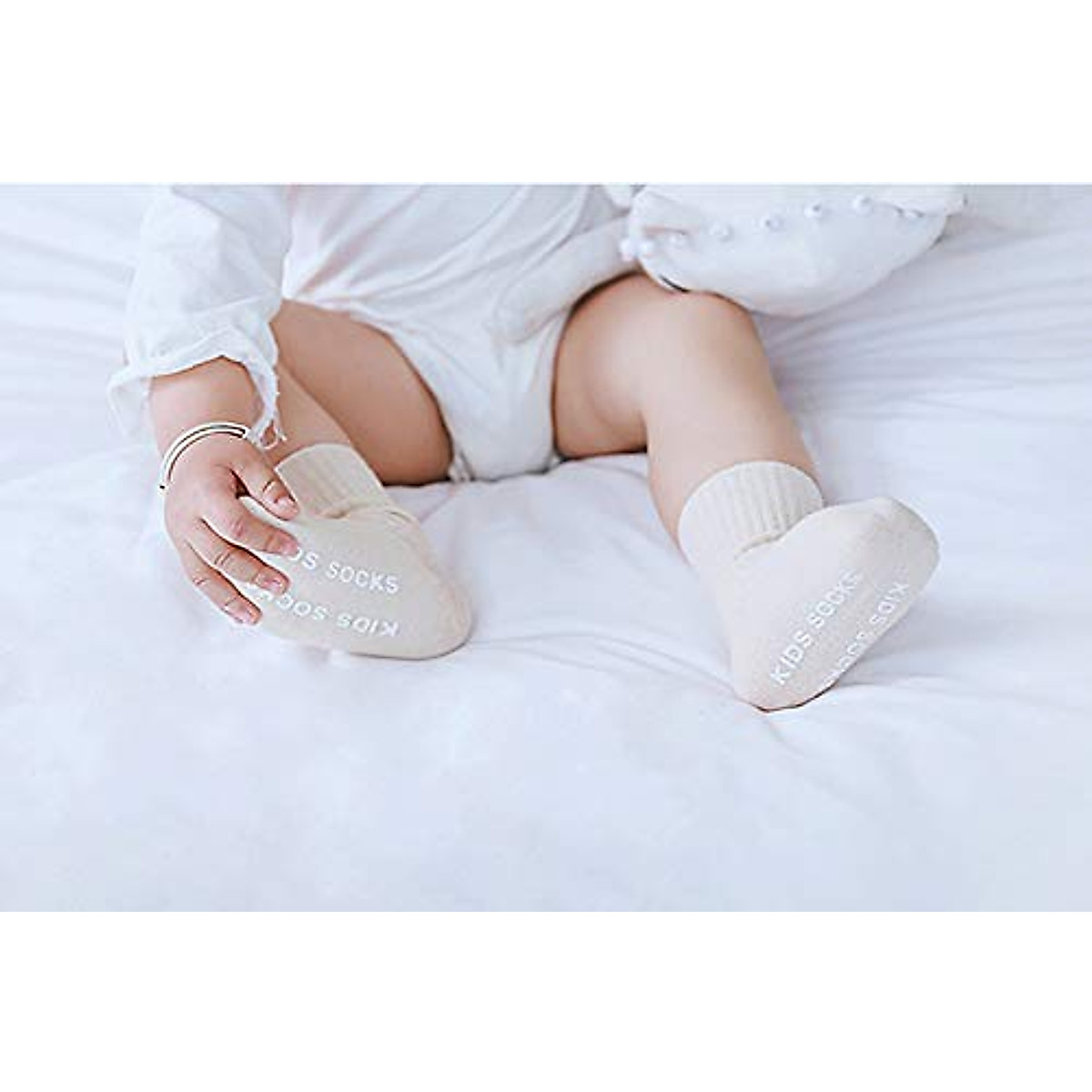 QandSweet Baby Boy Combed Cotton Socks Toddler Ankle Sock Non-Skid for Newborn Infant Childrens (0-6M, 9 Colors)