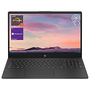 HP Essential Laptop, 15.6" HD Touchscreen, AMD Ryzen 7 7730U Processor, 16GB RAM, 512GB PCIe SSD, Webcam, HDMI, Type-C, Wi-Fi 6, Windows 11 Pro, Black