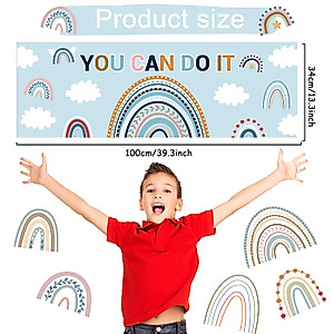 24 Pcs Privacy Boards for Student Desks Boho Rainbow Classroom Desk Divider Table Desk Privacy Panel Privacy Folders Screen Partition for School Teacher Student Study Test Shields Class (Boho Rainbow)