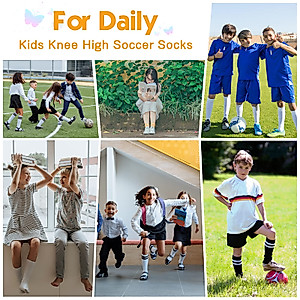 American Trends Kids Child Athletic Socks Striped Knee High Tube Soccer Socks Baseball Softball Socks for Toddler Girls