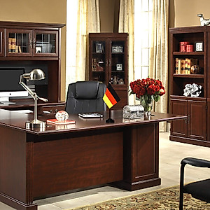 ANLEY Germany Deluxe Desk Flag Set - 6 x 4 Inch Miniature German Desktop Flag with 12" Solid Pole - Vivid Color and Fade Resistant - Black Base and Spear Top