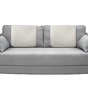 Frienda 2 Pieces Recliner Headrest Covers Sofa Headrest Protector Sherpa for Recliner Chair Couch Furniture Non Slip for Living Room(Beige)